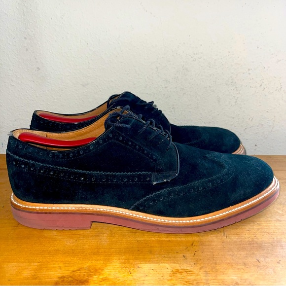 J. Crew | Shoes | J Crew 55753 Superior Wingtip Black Suede Leather ...